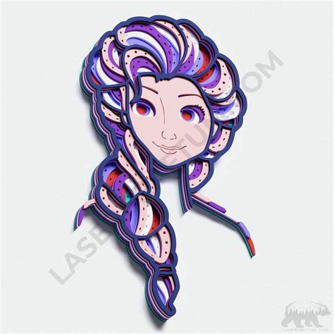 Elsa Of Arendelle Layered Design For Cutting Lasercraftum