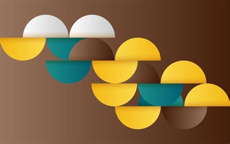 간단한 모양과 아름다운 색상 팔레트가 있는 Mid Century 기하학적 추상 패턴 간단한 기하학적 패턴 구성 벡터 일러스트 레이 션 무료 벡터