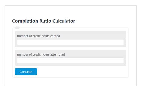 Completion Ratio Calculator Calculator Academy