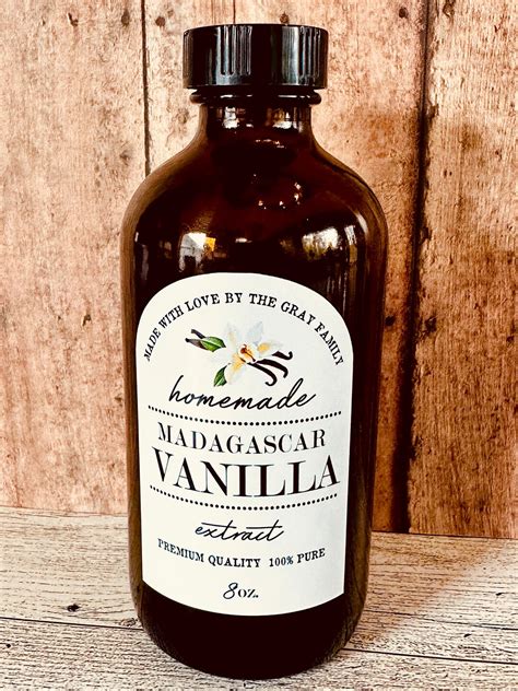 Waterproof Vanilla Extract Labels Personalized Labels Modern Style