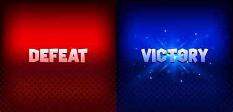 빨간색 및 파란색 배경의 게임 Ui 화면에 대한 벡터 승리 및 패배 게임 Ui 배경 프리미엄 벡터