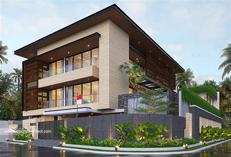 Desain Tampak Hook Dengan Pagar Rumah Modern Lantai Ibu Dini Di Tangerang Selatan