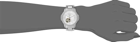 Fossil Architect Automatic Silver Dial Silver Steel Strap Watch For Women