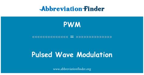 Pwm 정의 펄스 파 변조 Pulsed Wave Modulation