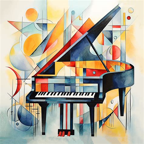 Künstlerische illustrasjon Abstract piano keys Kandinsky abstract