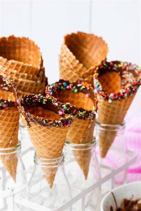 Chocolate Dipped Waffle Cones Laying Gods Table Waffle Cone Recipe