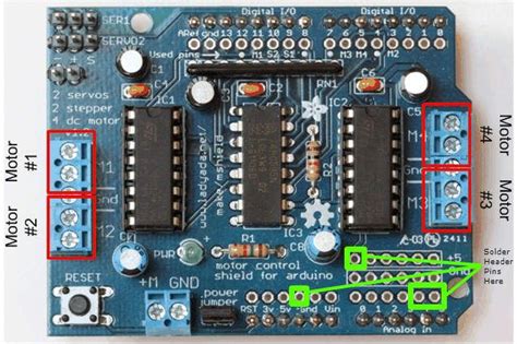 Solder Header Pins On Adafruit Motor Shield V To Attach Ultrasonic Sensor Arduino Arduino