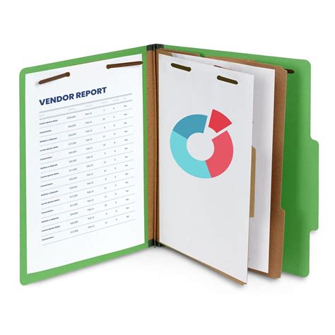 Classification Folders With 2 Dividers Letter Size Green 10 Count Blue Summit Supplies