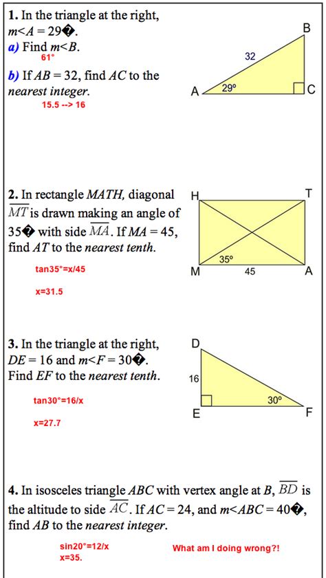 Trig Functions Solving Triangles