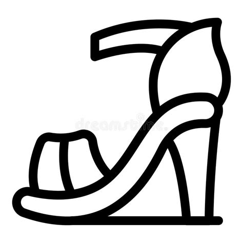 High Heels Pair Icon Outline Vector Modish Classy Shoes Collection
