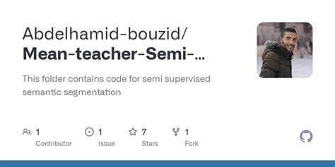 Github Abdelhamid Bouzid Mean Teacher Semi Supervised Semantic Segmnetation This Folder