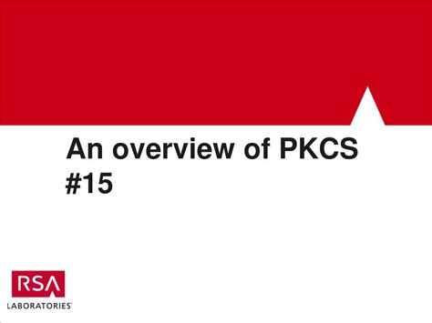 Ppt Rsa Laboratories Pkcs Series A Tutorial Powerpoint