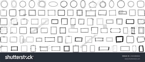 Hand Drawn Square Frames Sketchy Style Stock Vector Royalty Free