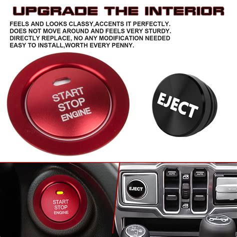 Red Aluminum Ignition Black Cigarette Lighter Eject Button Trim For Xotic Tech