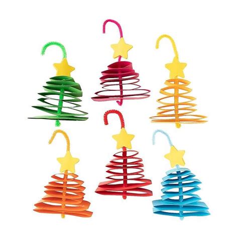 Merry And Bright Paper Christmas Tree Ornament Craft Kit 48 Pack