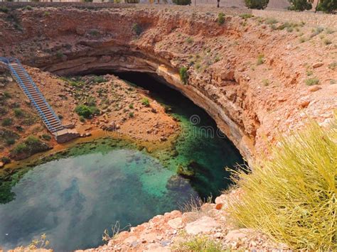 Hawiyat Najm Sinkhole Oman Stock Image Image Of Destination