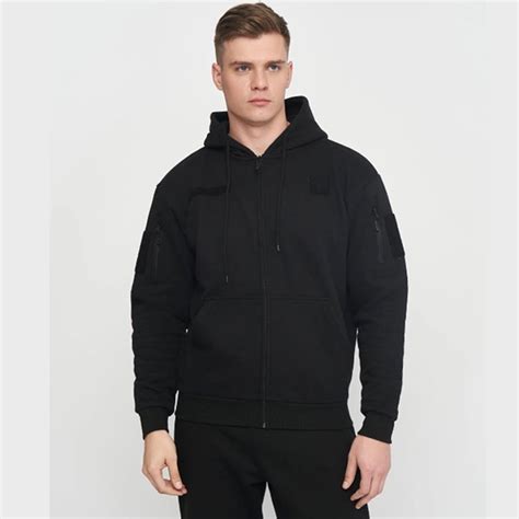 Tactical Combat Spec Ops Hoodie Svart Swe Patch Hoodie