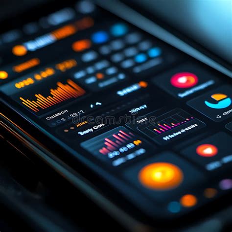 Modern Smartphone App Interface Displaying Data And Time Functions Stock Illustration