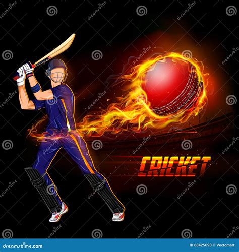 Batsman Playing Cricket Championship Stock Vector Illustration Of