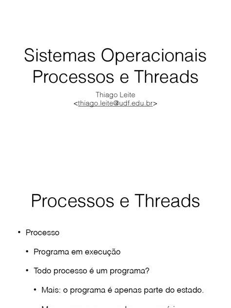 2 Processos E Threads Pdf Processo Informática Thread