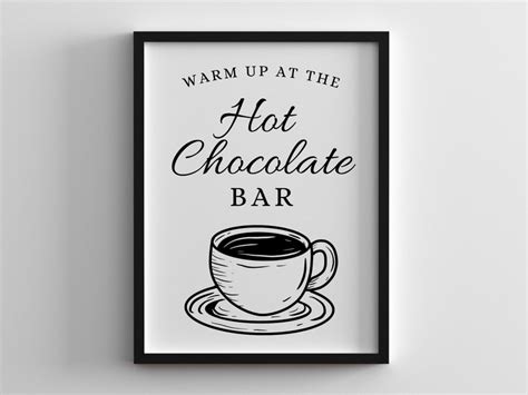 Minimalist Hot Cocoa Bar Sign Printable Winter Party Hot Etsy