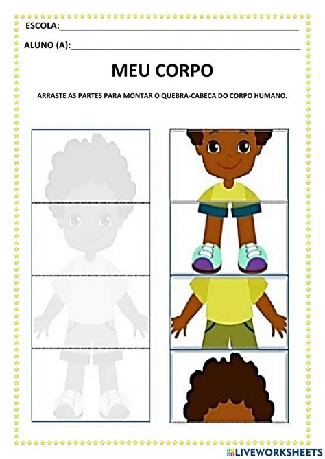 Esquema Corporal Exercise For Creche Preschool Activities Body Parts