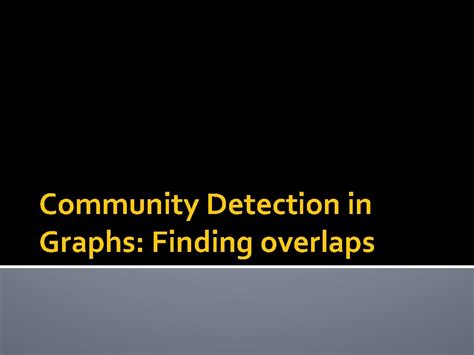 community detection in graphs finding overlaps facebook network