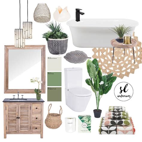 Tropical Lush Bathroom Interior Design Mood Board By Shannah Lea