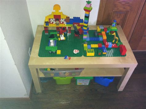 Lego Duplo Table From An Ikea Table Lego Duplo Table Duplo Table Lego Duplo