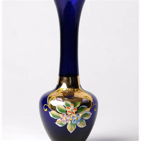 Cobalt Blue Crystal Vase Etsy