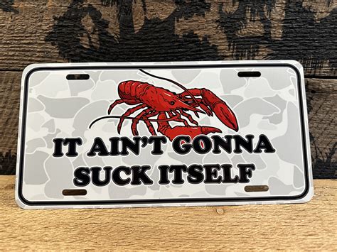 Snowstorm Crawfish It Aint Gunna Suck Itself License Plate Bad Bass