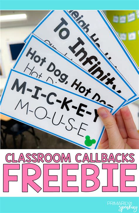 Classroom Management Callbacks In The Classroom Primarily Speaking