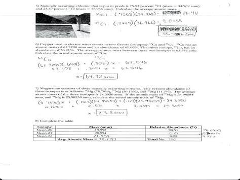 Calculating Atomic Mass Worksheet Average Atomic Mass Worksheet Worksheets Samples