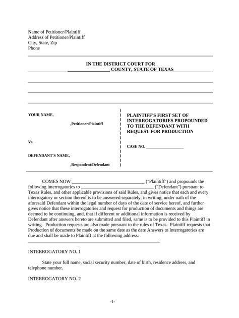 Texas Interrogatory Verification Form Fill Out And Sign Online Dochub