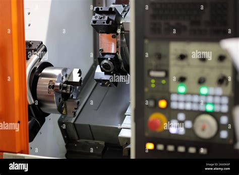 Spindle And Turret Head Of Cnc Lathe Machine Selective Focus Stock