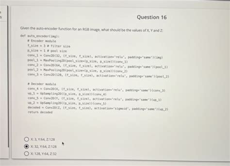 Question 16 Given The Auto Encoder Function StudyX