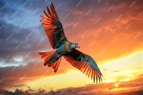 Premium Ai Image Freeze The Elegance Of A Bird Midflight Wings Spread