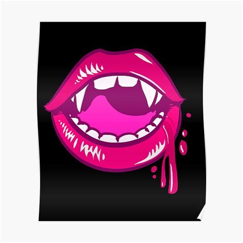Dracula Fangs Chibi Fangs Halloween Poster For Sale By Cutieotter