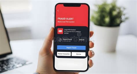 Fraud Alert For Suspicious Transaction On Smartphone Screen Stock