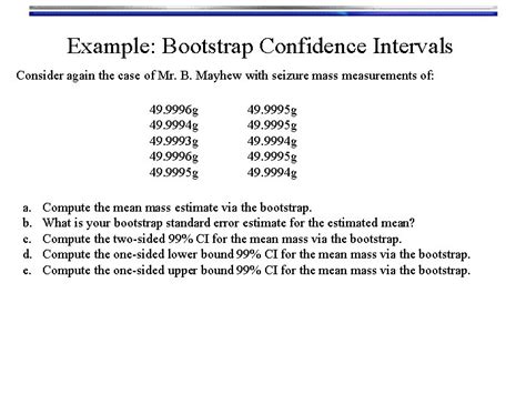Interval Estimation Bootstrap Confidence Intervals Bootstrap Confidence
