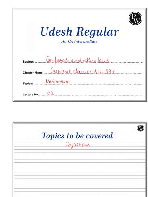 The General Clauses Act 1897 02 Class Notes Udesh Regular Group