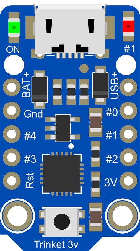 how to use adafruit trinket 3v pinouts specs and examples cirkit designer