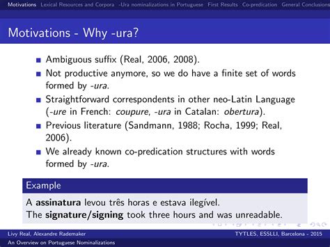 An Overview On Portuguese Nominalizations Ppt