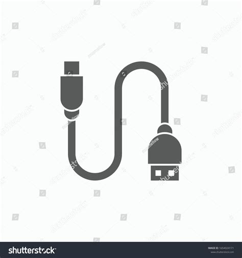 Usb Cable Icon Charging Cable Vector Stock Vector Royalty Free Shutterstock