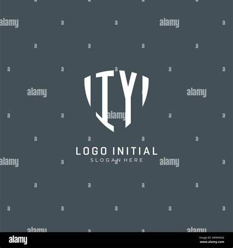 Initials Iy Logo Shield Guard Shape Creative Logo Design Concept Vector Graphic Stock Vector