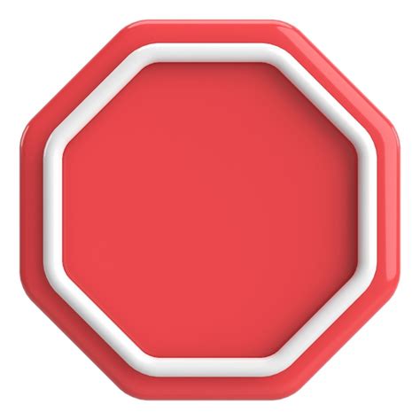 Premium Photo 3d Octagon Button Empty Button 3d Illustration