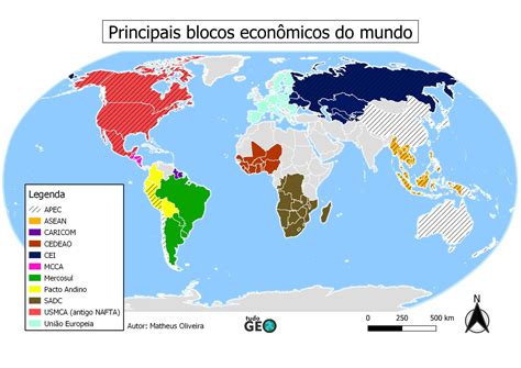 Mapa dos principais blocos econômicos do mundo TudoGeo