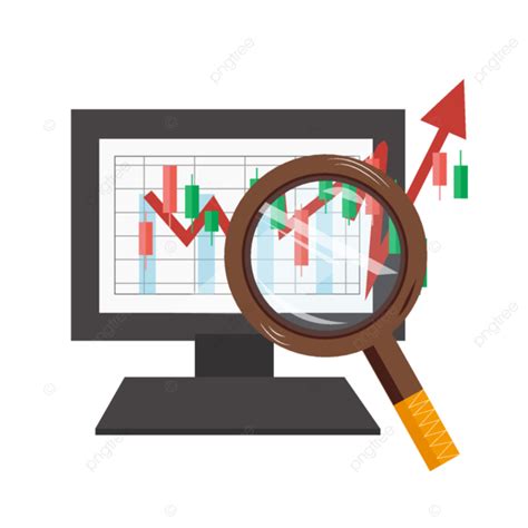 Flat Wind Hand Drawn Magnifying Glass Stock Price Fluctuation K Line