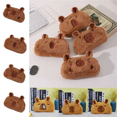 Capivara Plush Pencil Case Saco Cosm Tico Bonito Guin Pig Pen Pouch