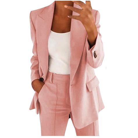Rigardu Womens Two Piece Lapels Suit Set Office Business Long Sleeve